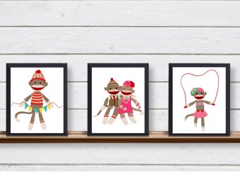Sock Monkey Art - Etsy