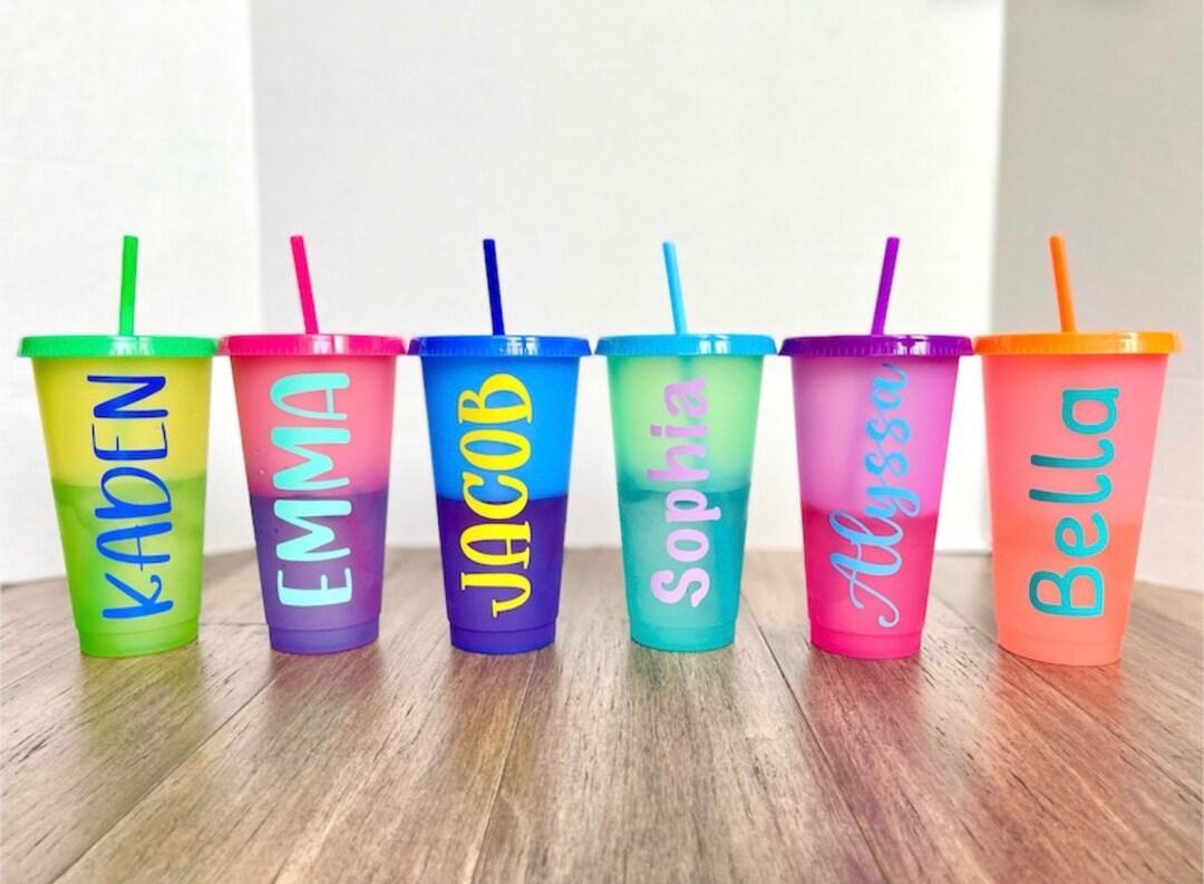 Personalized Color Changing 24oz Cold Cups, Party Favors Cups, Summer ...