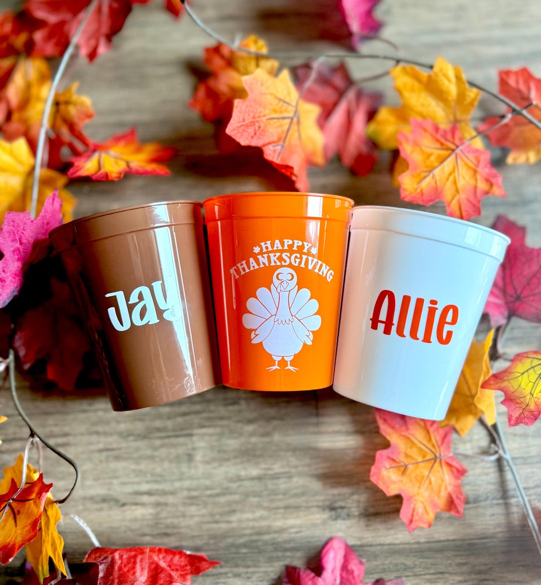 Personalized Thanksgiving Turkey Cups: 16oz Reusable Party Favors - Etsy
