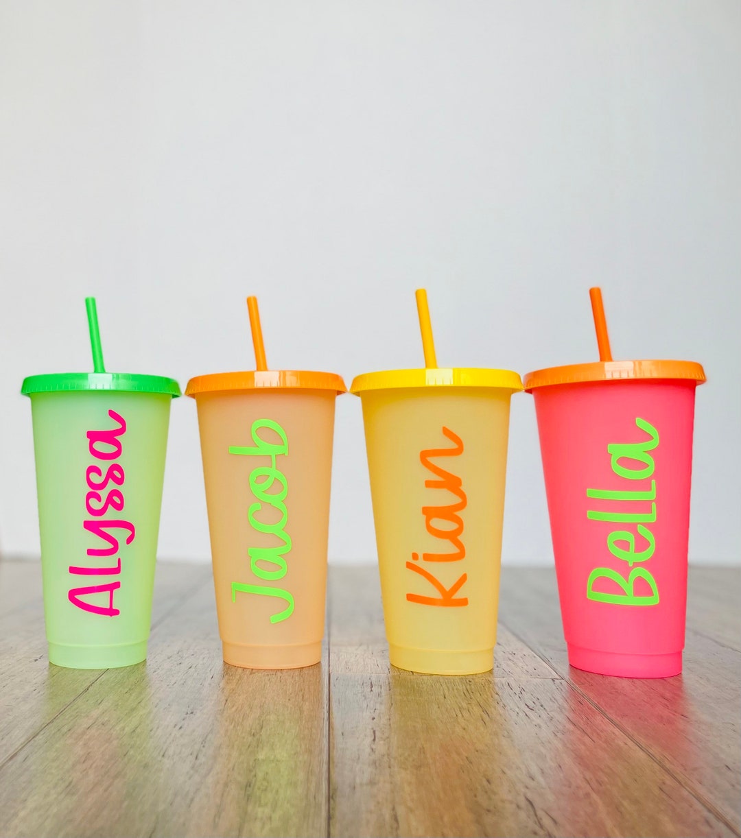 Personalized Neon 24oz Cold Cups, Fun Cups for Parties. - Etsy