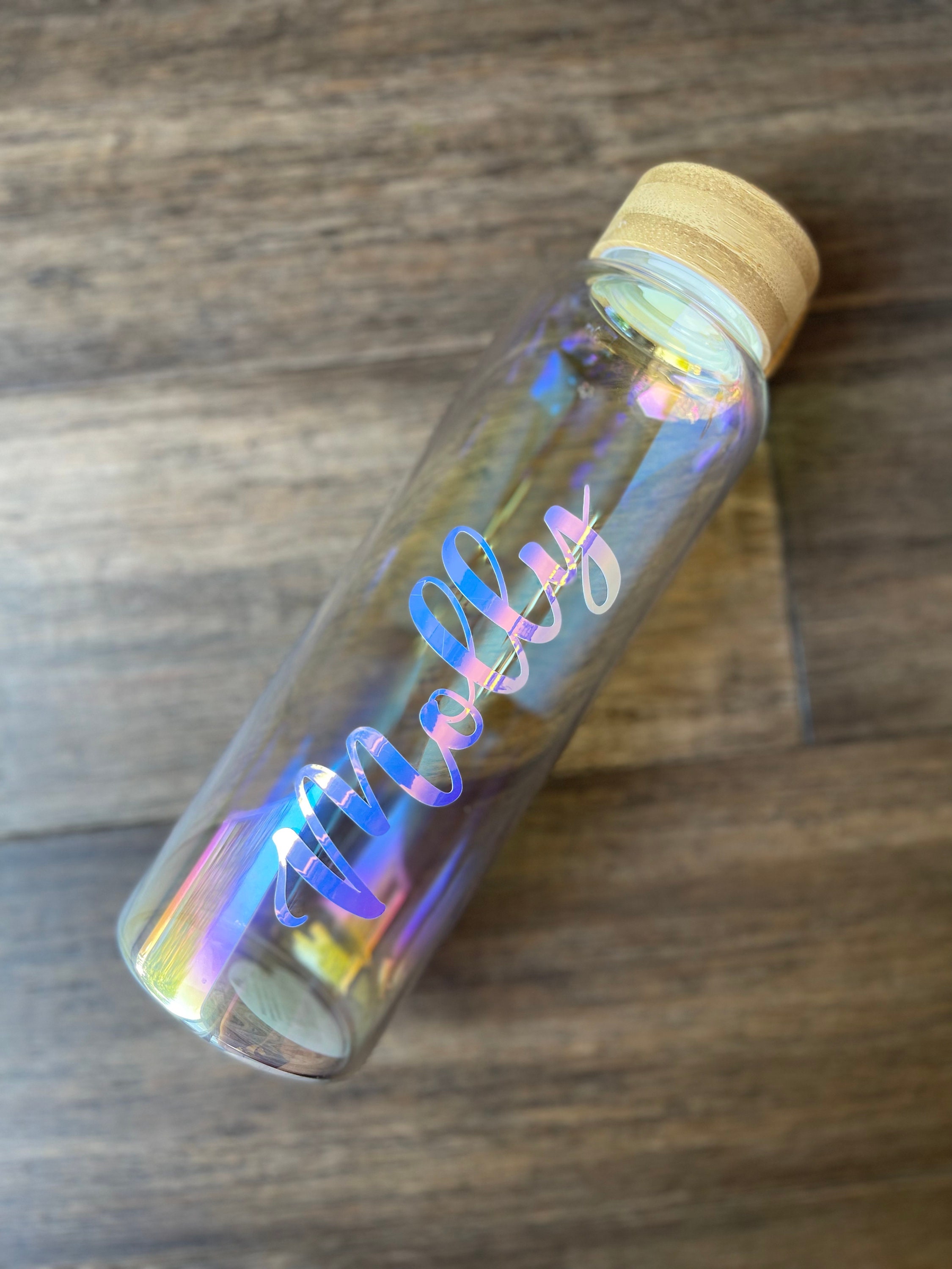 Personalized GLASS Water Bottle 25oz With Bamboo Lid and - Etsy