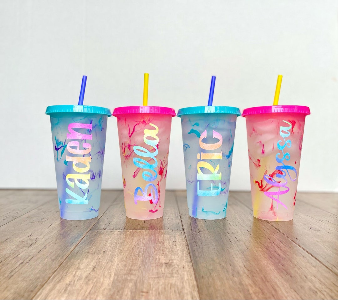 Personalized Color Changing Tie Dye Cup: 24oz Party Favor - Etsy