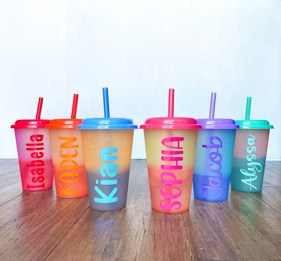Personalized Color Changing Cups: 12oz Kids Party Favors - Etsy