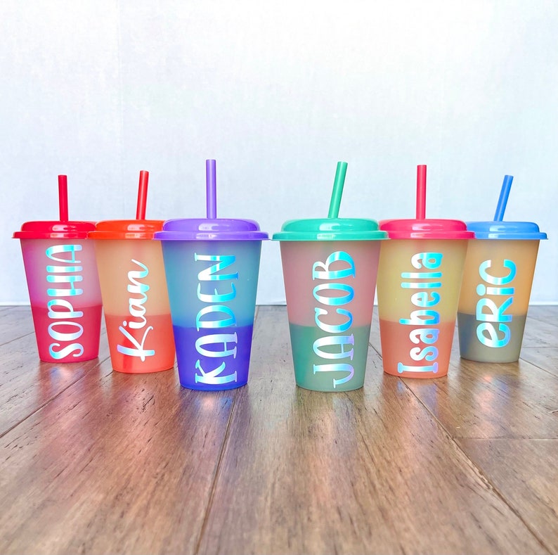 Personalized Color Changing Cup: 12oz Kids Party Favor. Valentine’s Day ...
