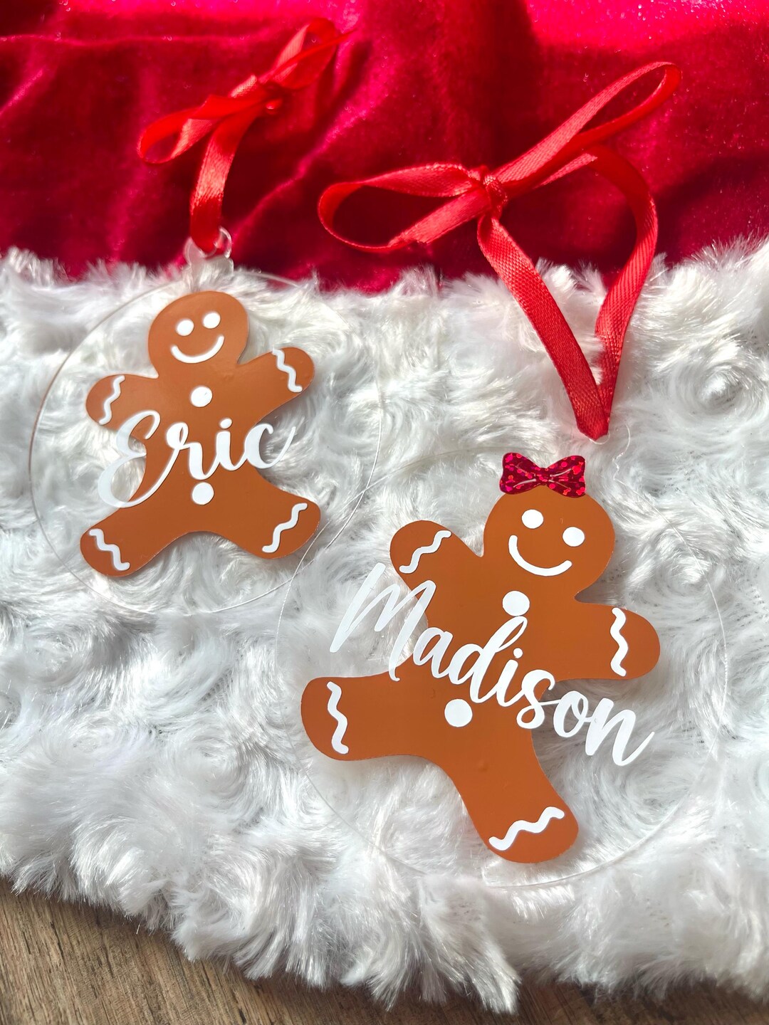 Personalized Gingerbread Man Ornament: Acrylic Christmas Stocking Tag ...