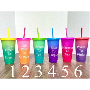 Personalized Bright Color Changing 24oz Cold Cups, Fun Cups for Gifts ...