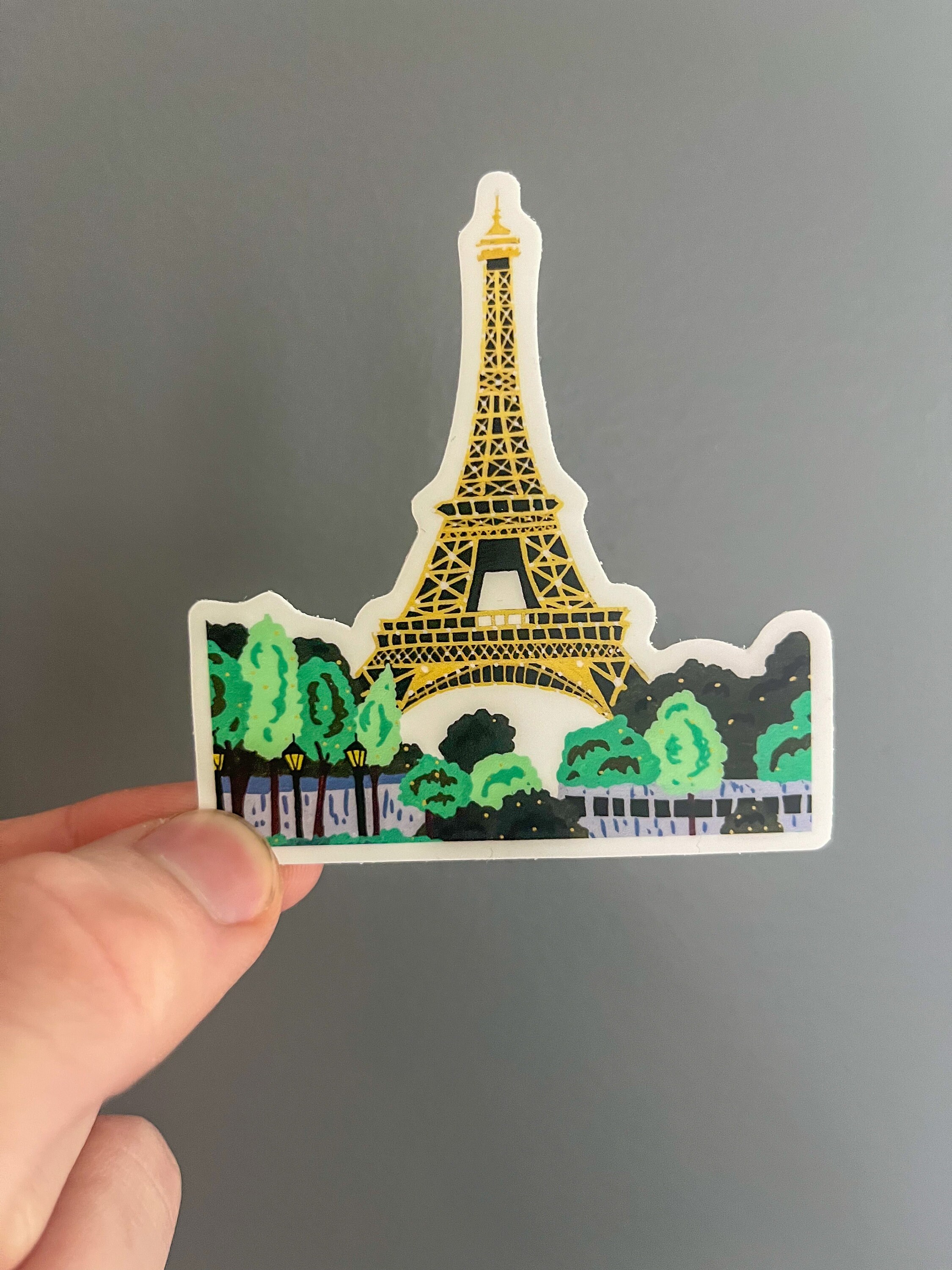 Paris Eiffel Tower Sticker France Night Laptop Decal Cutout - Etsy