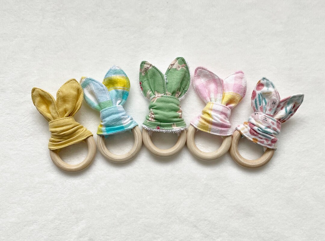 Baby Bunny Teether, Baby's First Easter, Baby Teething Ring, Baby Toy ...