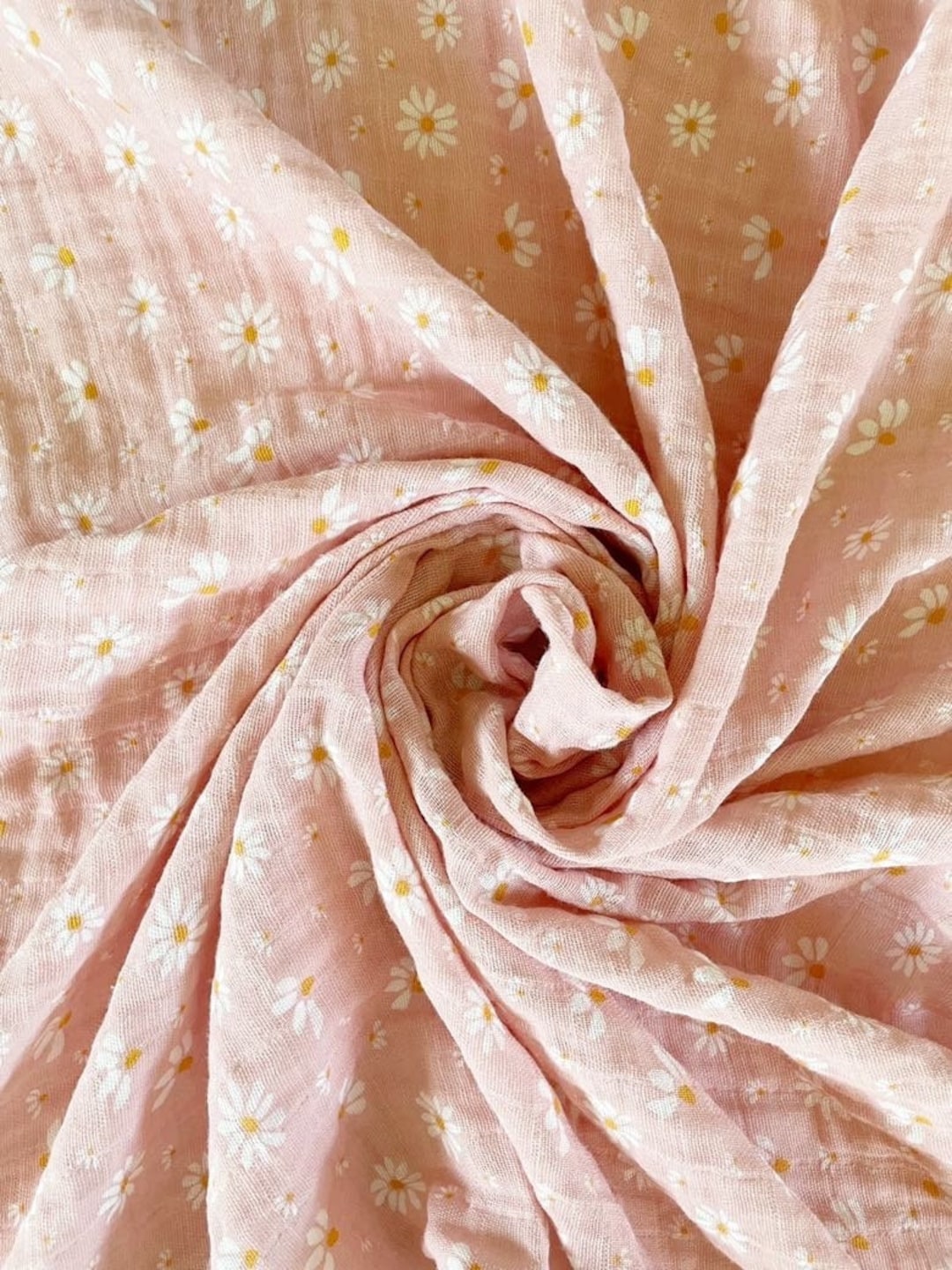 Gauze Baby Swaddle in Pink Floral, DOUBLE GAUZE SWADDLE, Pink Muslin ...