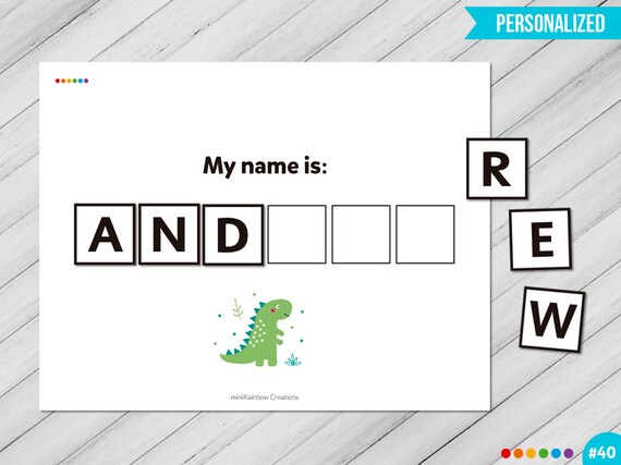 Personalized Name Building Printable Worksheet for Boy or | Etsy