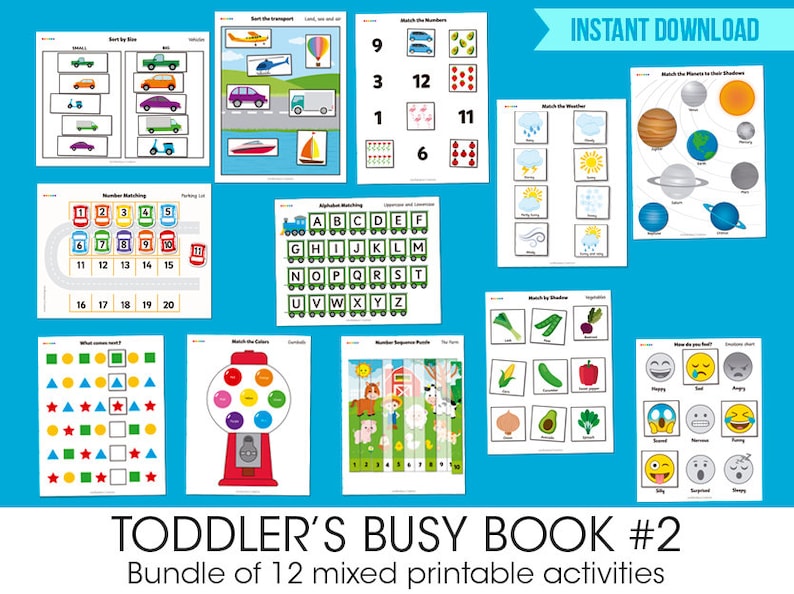 Printable Busy Book, Busy Binder Pages, Busy Book Bundle, Busy Binder ...