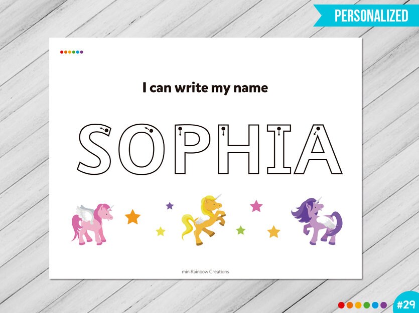 Personalized Trace Your Name Printable Worksheet Choose | Etsy