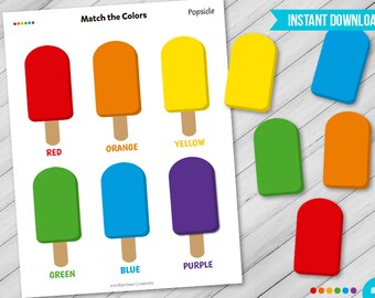 Learn and Match the Colors Printable Worksheet, Busy Book, Educational ...