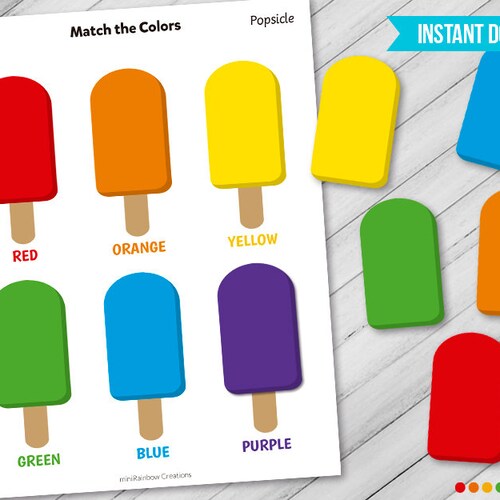 Learn and Match the Colors Printable Worksheet Busy Book - Etsy