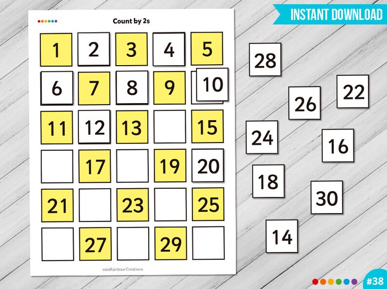 Count by Two Printable Worksheet, Homeschool, Busy Binder, Educational ...