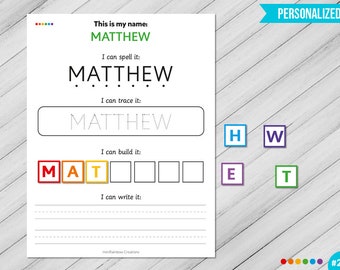 Personalized Name Tracing Uppercase Printable Worksheet - Etsy