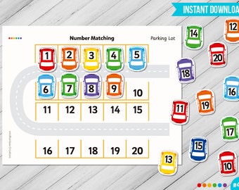 Alphabet Matching Parking Lot Printable Worksheet Match | Etsy