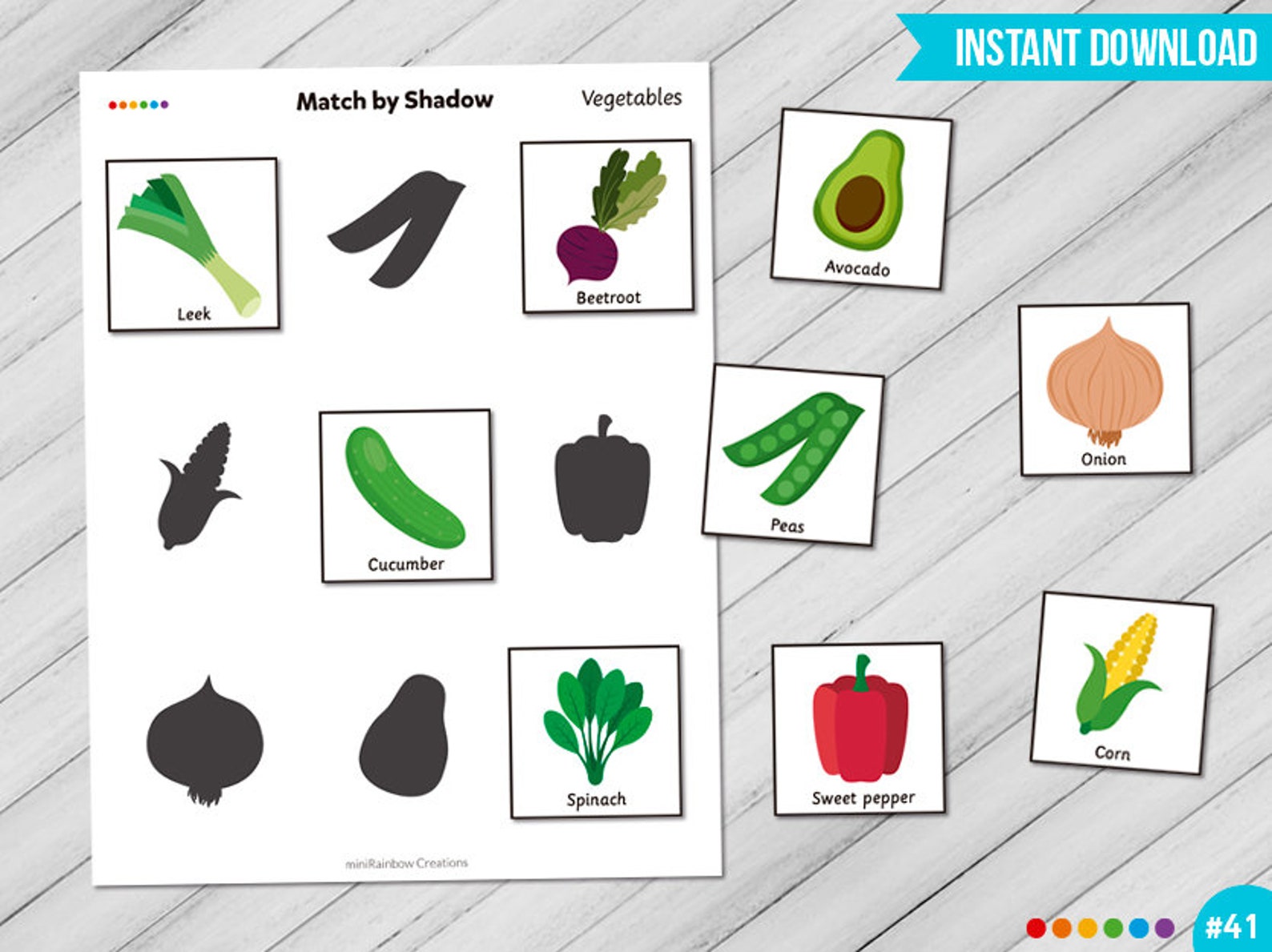 Match the Vegetables Printable Worksheet, Busy Binders, Educational ...