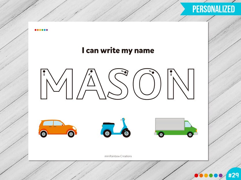 Personalized Trace Your Name Printable Worksheet Choose | Etsy