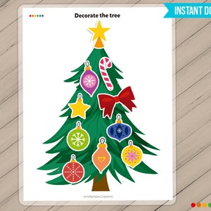 Christmas Tree Game Printable, Decorate the Chrsitmas Tree, Busy Books ...