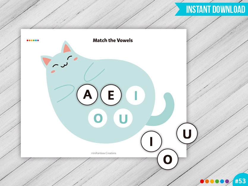 Learn the Vowels Printable Worksheet, Preschool Activities, Pre-k ...