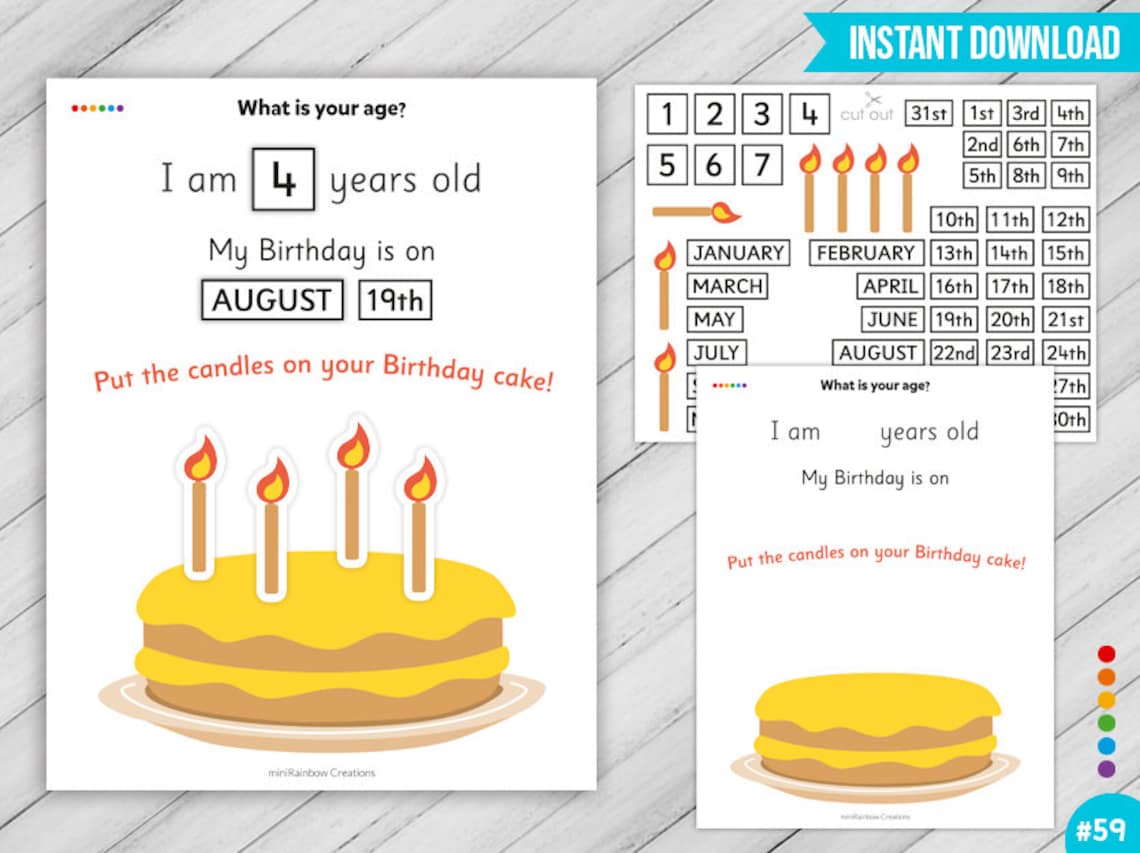 Learn My Birthday Printable Activity Worksheet, Birthday Worksheet ...