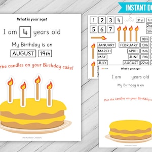 Learn My Birthday Printable Activity Worksheet Birthday - Etsy