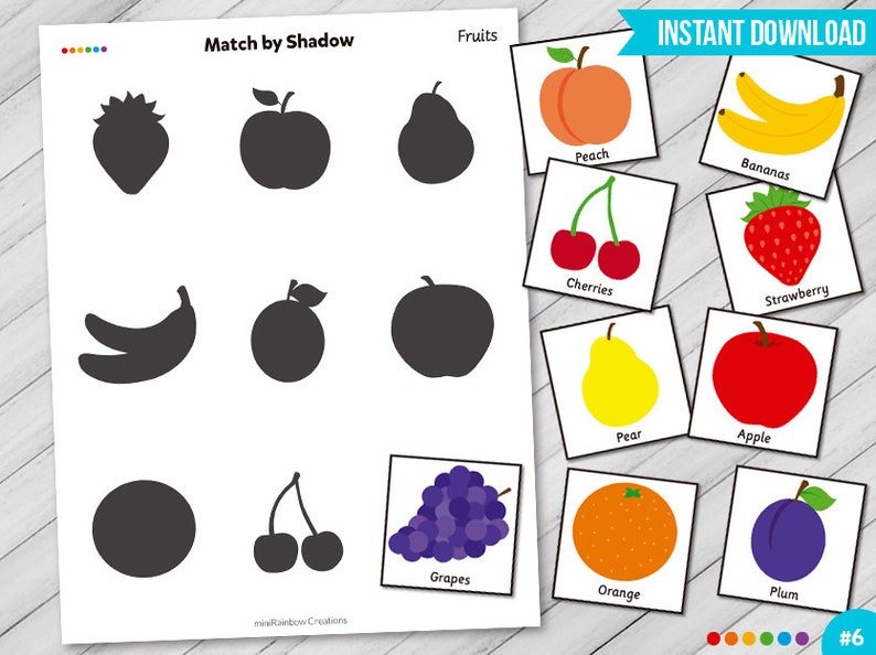 Match the Fruits Printable Worksheet, Busy Binders, Educational Tools ...