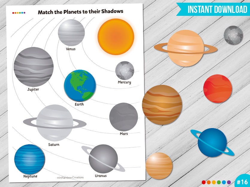 Match the Planets Printable Worksheet, Busy Binders, Learn the Planets ...