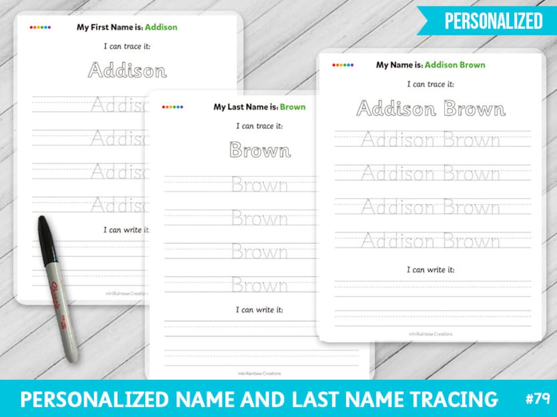 Personalized Name Tracing Worksheet Print Yourself, Learn Your Name and ...