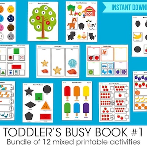 Printable Busy Book, Preschool Worksheets, Busy Book Bundle, Busy ...