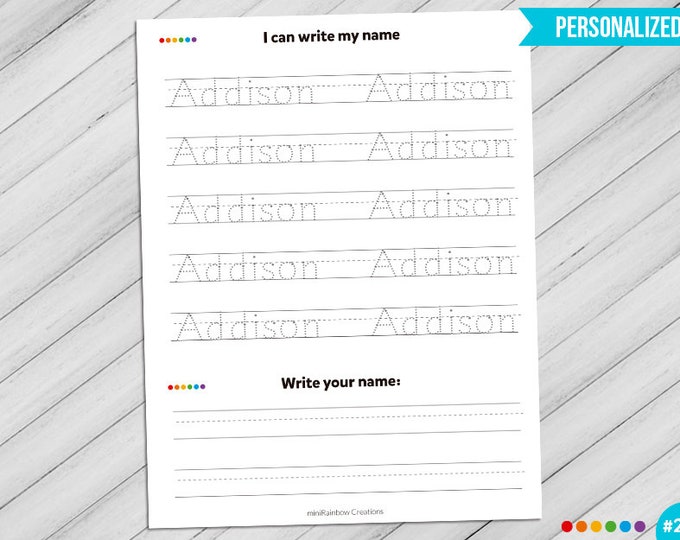 Personalized Name Tracing Uppercase Printable Worksheet, Learning ...