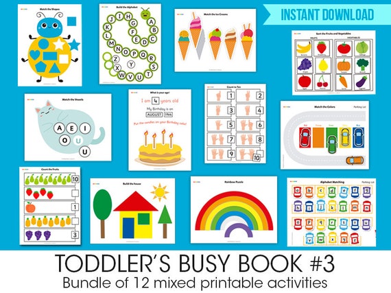 Printable Busy Binder Preschool Busy Books Preschool | Etsy