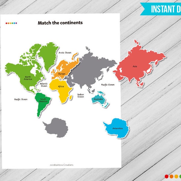 Continents Worksheet - Etsy