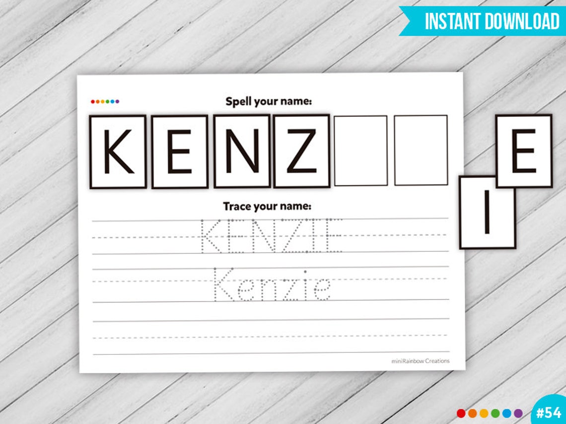 Personalized Spell and Trace Your Name Printable Worksheet, Learning My ...