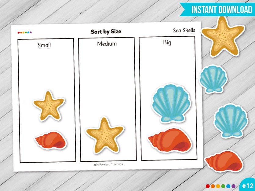 Sort by Size Printable Worksheet Homeschool Preschool - Etsy