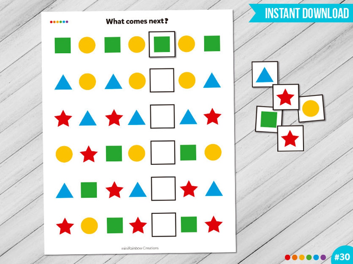 What Comes Next Printable Worksheet,educational Children Game, Busy ...