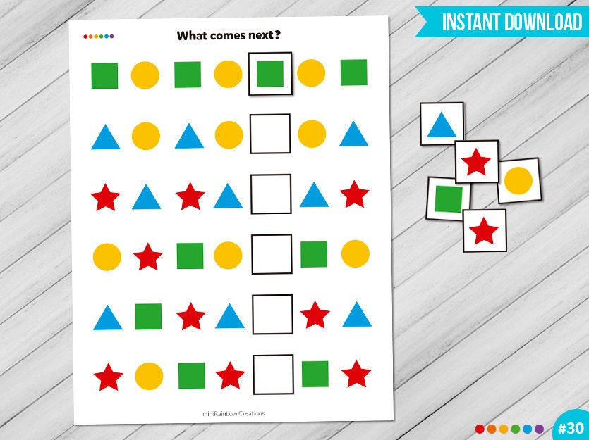 What Comes Next Printable Worksheet,educational Children Game, Busy ...