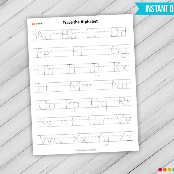Alphabet Letters to Trace - Etsy