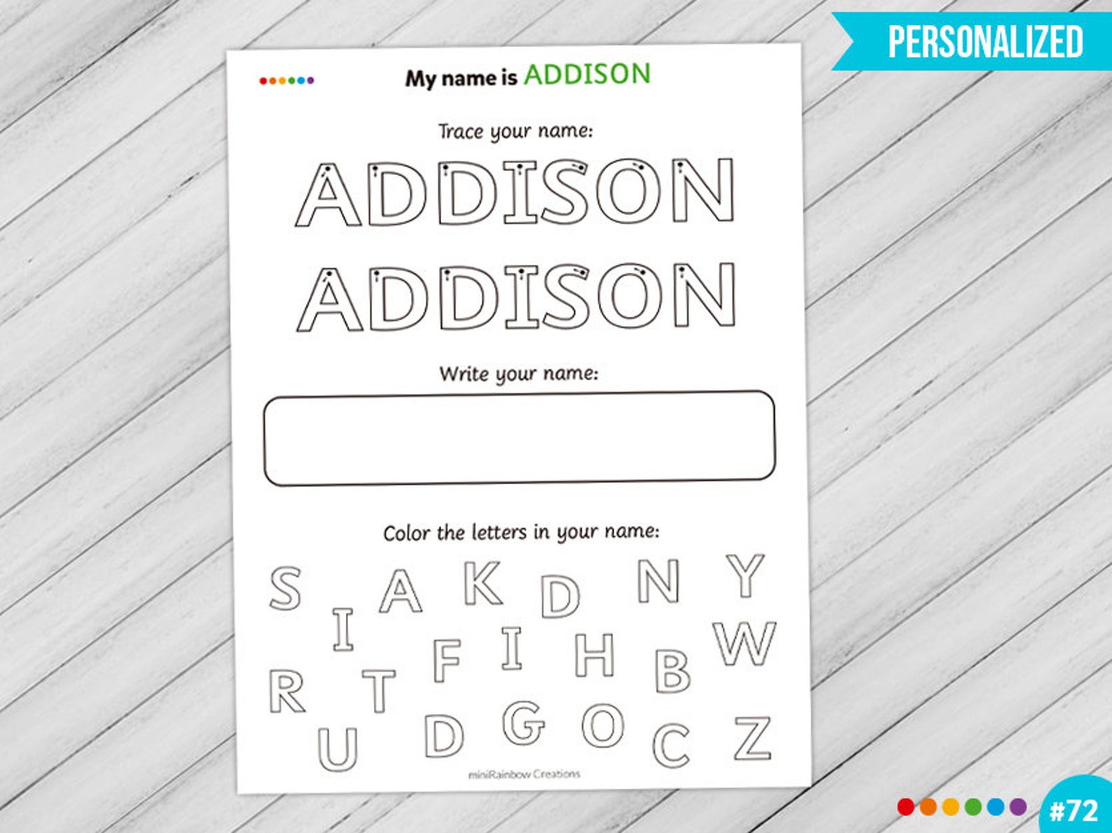 Personalized Trace Your Name Uppercase Printable Worksheet, Busy Binder ...
