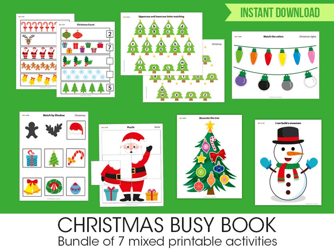 Printable Christmas Busy Book, Busy Book Bundle, Busy Binder, Busy Book ...