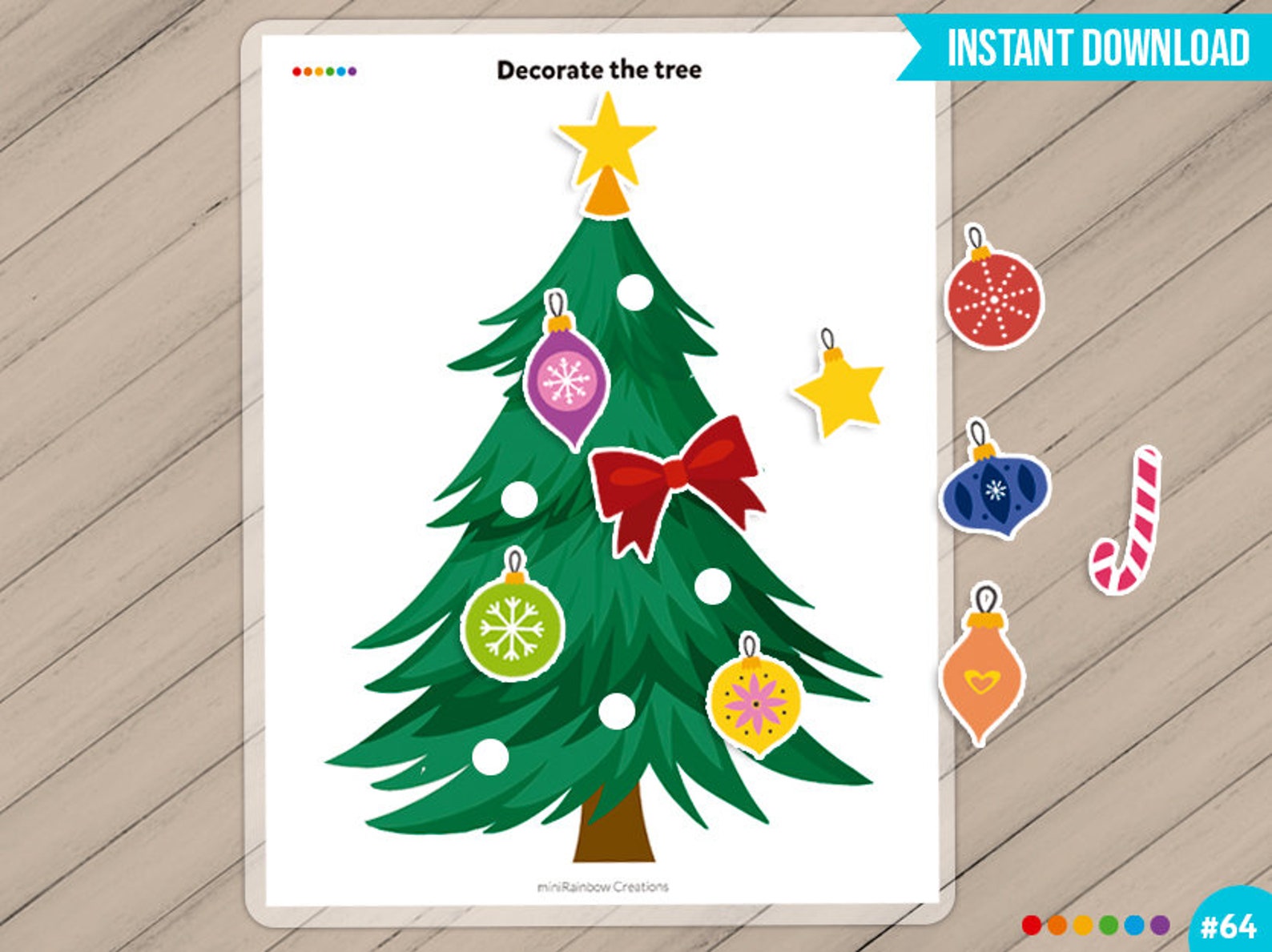 Christmas Tree Game Printable, Decorate the Chrsitmas Tree, Busy Books ...