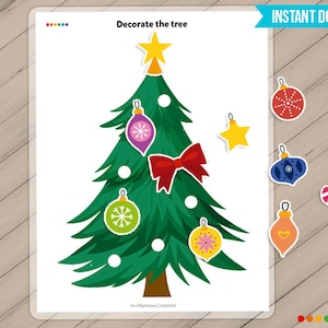 Christmas Tree Game Printable, Decorate the Chrsitmas Tree, Busy Books ...