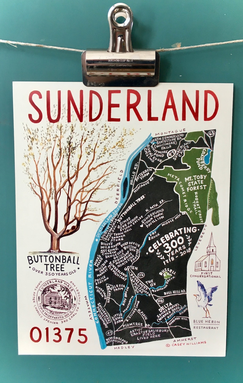 MAP ART / Art Print / Town Map Print / Sunderland - Etsy