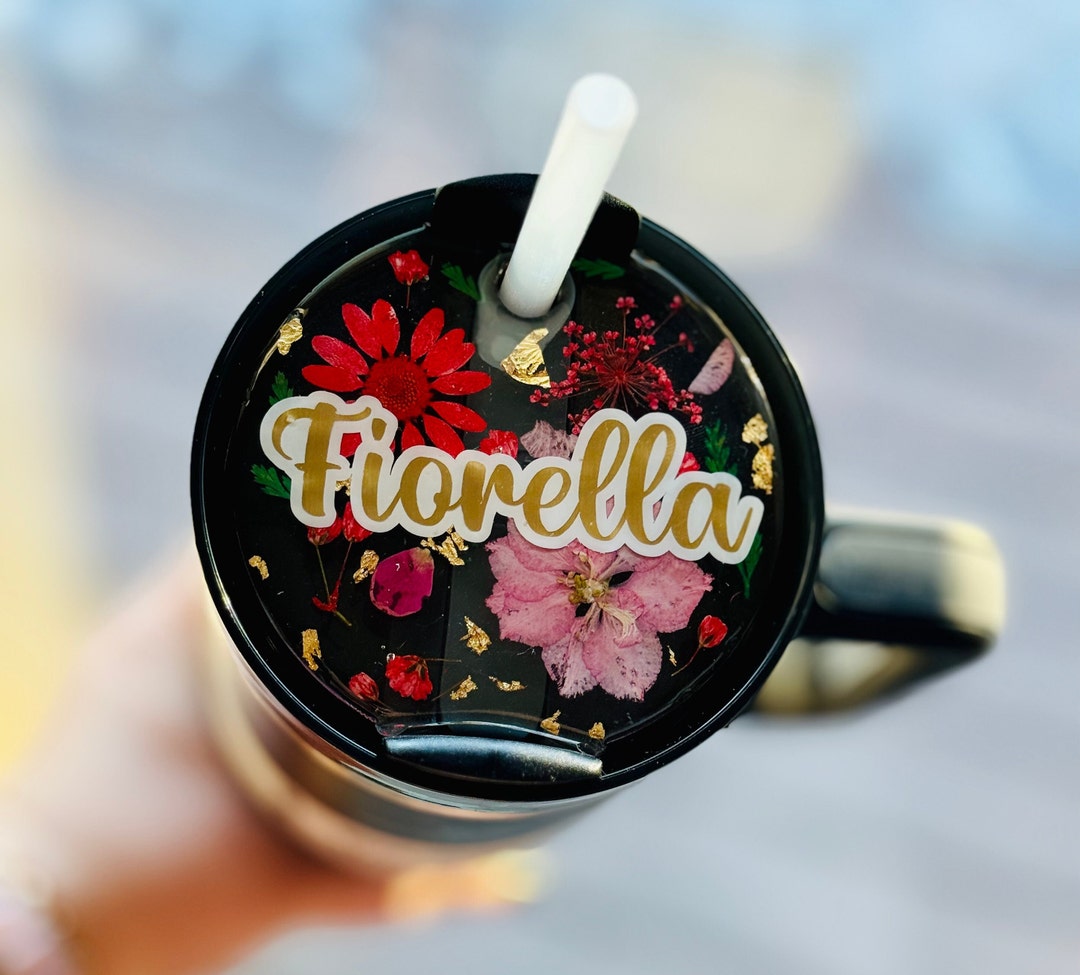 Flower Stanley Name Plate, Personalized Stanley Plate, 400z Stanley ...