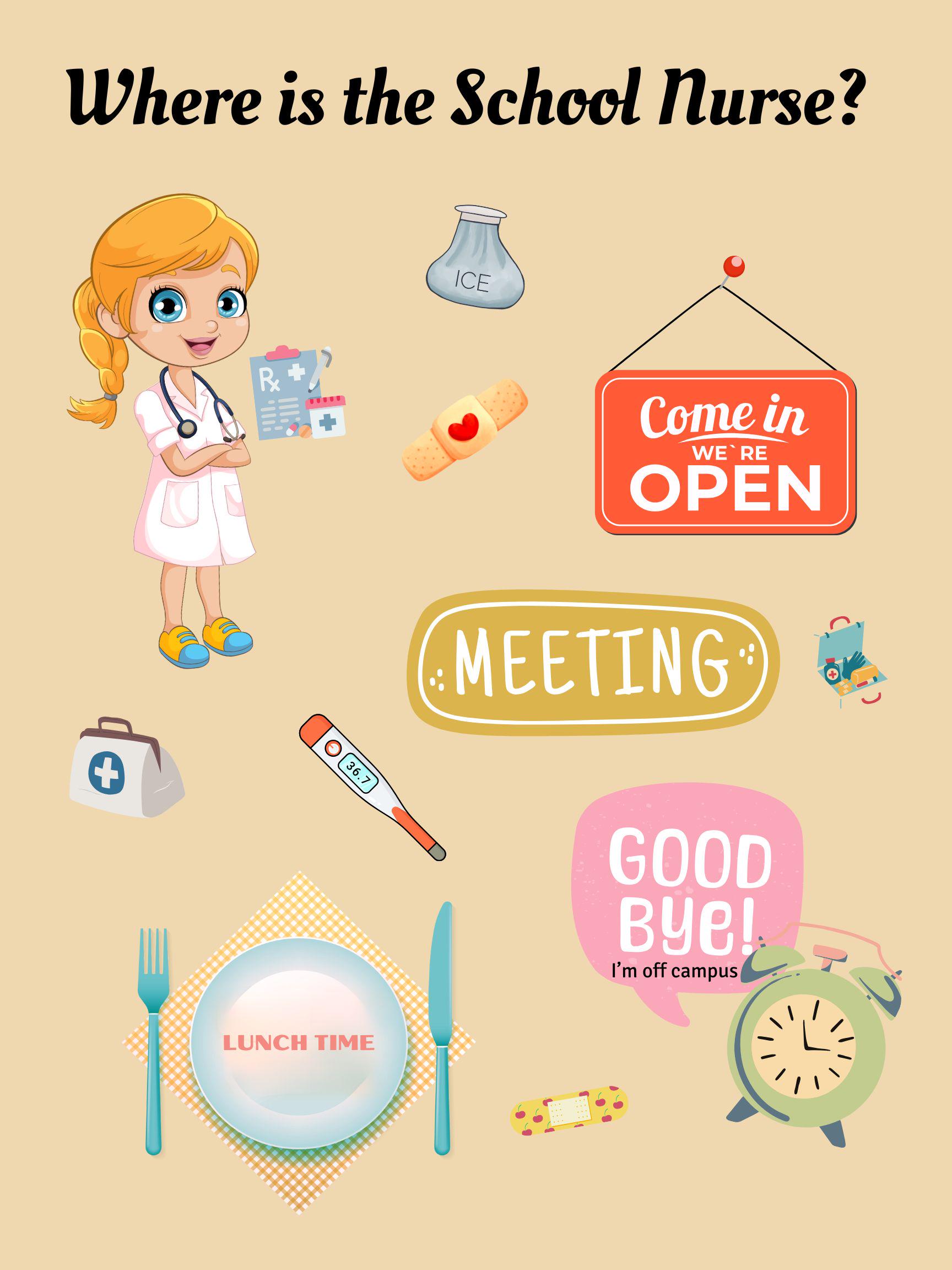 Retro Nurse Poster - Instant Download Print - Nurse Door Sign - Cute ...