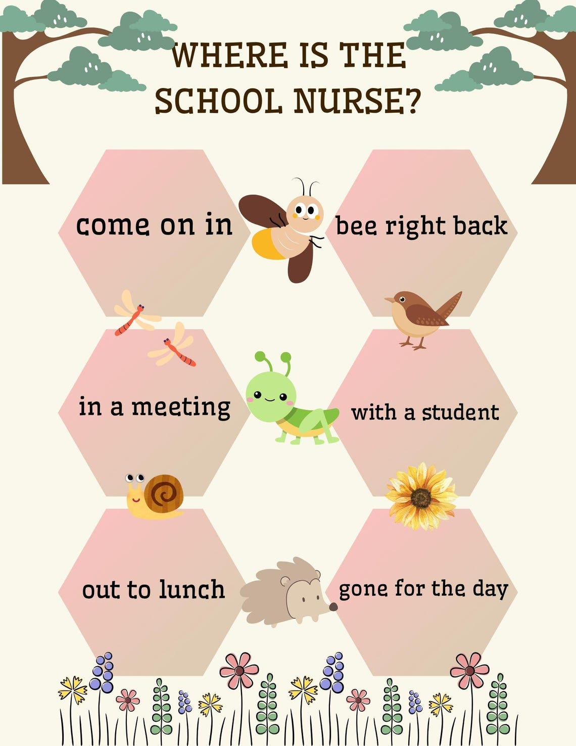 Nurse Door Sign - Cute Nurse Office Sign - Nurse Bee Sign - Where is ...