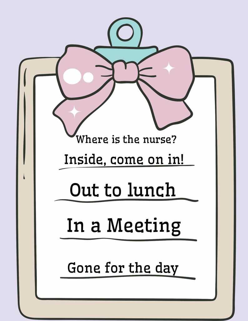 Nurse Door Sign - Cute Nurse Office Sign - Nurse Syringes & Clipboards ...