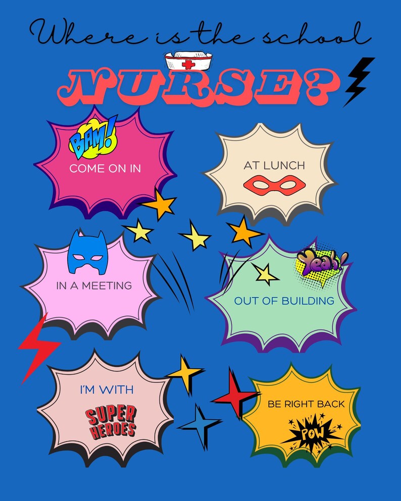 Instant Download Superhero School Nurse Poster - Where is the School ...
