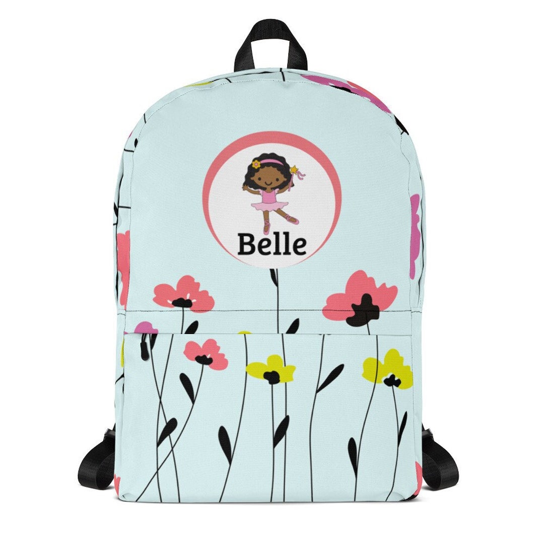 Ballerina Backpack Girls Personalized Bagpack Floral - Etsy